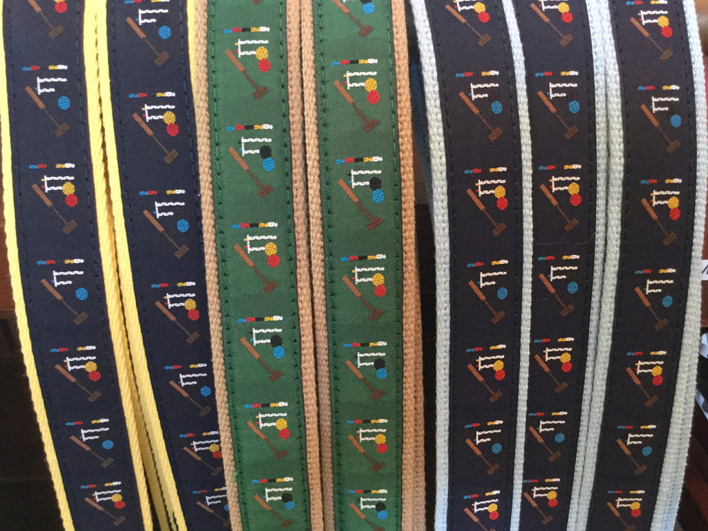 National Croquet Center Pro Shop - Mens Preston Leather Ribbon Belt ...